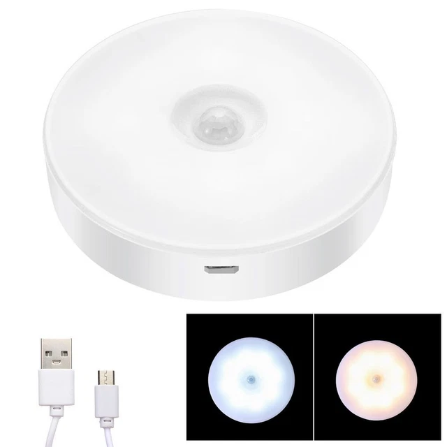 SENSOR USB RECHARGEABLE Human Body Induction Lights LED Wireless Night ...