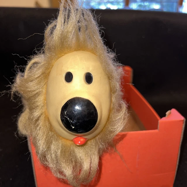 EARLY 1970S Pedigree The Magic Roundabout Dougal plush figure with hard ...