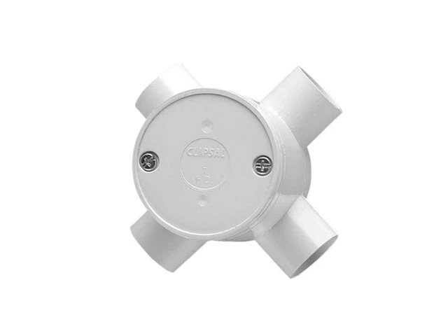 2 WAY ENTRY Round Standard Deep Junction Box, 20 mm Size, Grey $15.95 ...