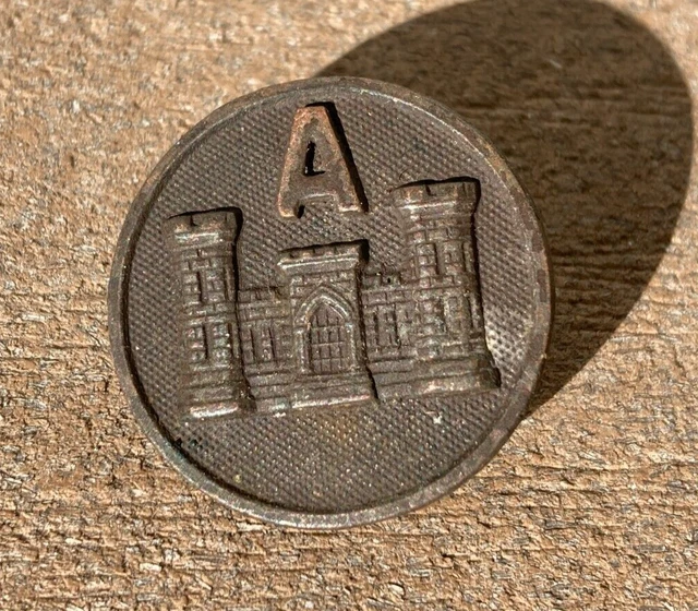 WW1 US ARMY Military Enlisted Collar Disc Emblem Insignia Pin Engineer ...