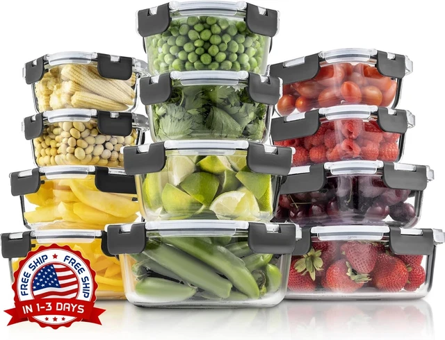 CONTENEDORES DE VIDRIO Para Comida Alimentos Con Tapa Multiples Tamaños ...