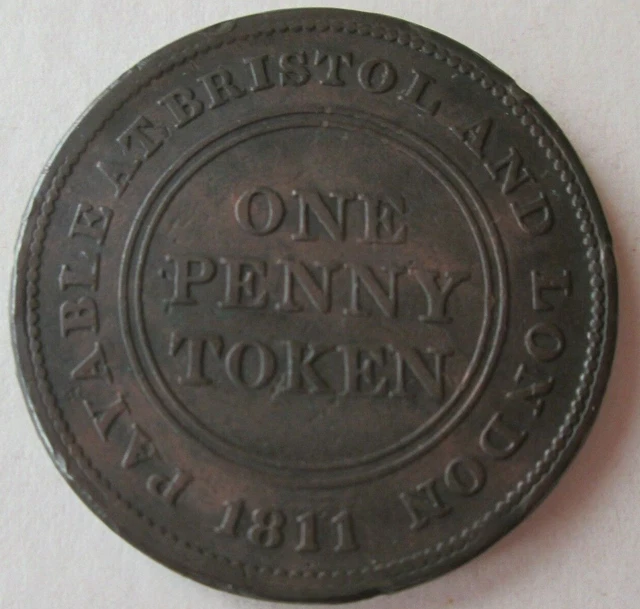 SHEATHING NAIL MANUFACTORY, Bristol, One Penny Token 1811 - 19th ...