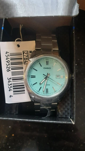 CASIO &TIFFANY BLUE& watch MTP-1302PD-2A2VEF in hand and ready to ship ...
