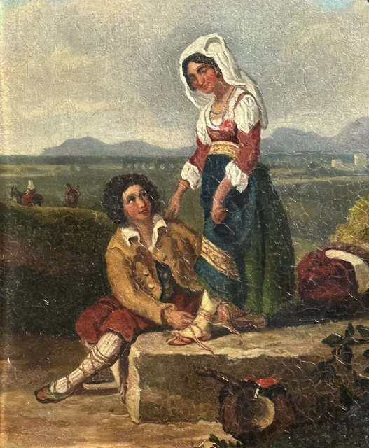 WILLIAM FITZ BRITISH 19th Century - Oil - “Tying Her Shoe” Framed ...