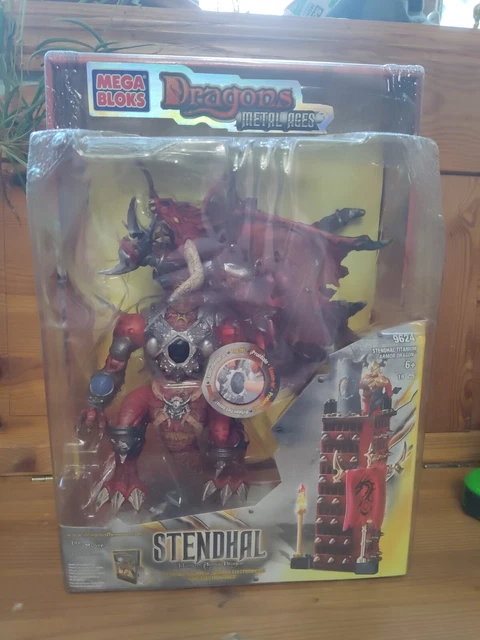 MEGA BLOKS DRAGONS metal ages stendhal red dragon figure $55.00 ...