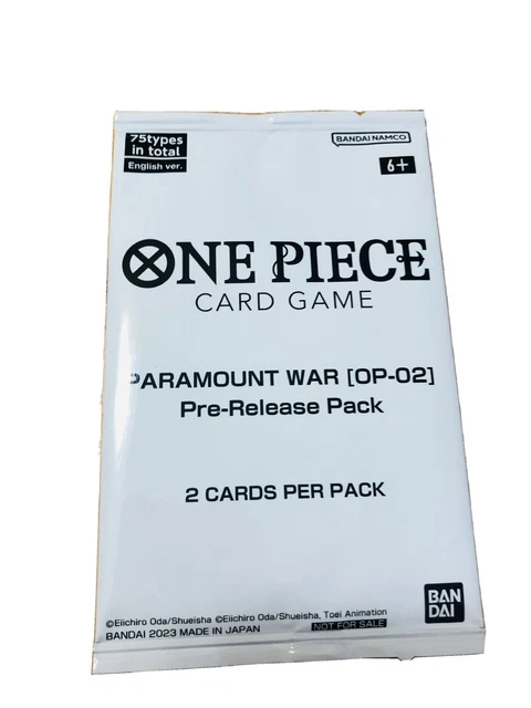 ONE PIECE PARAMOUNT War Op-02 Pre-leased pack booster - Sealed -Promo ...