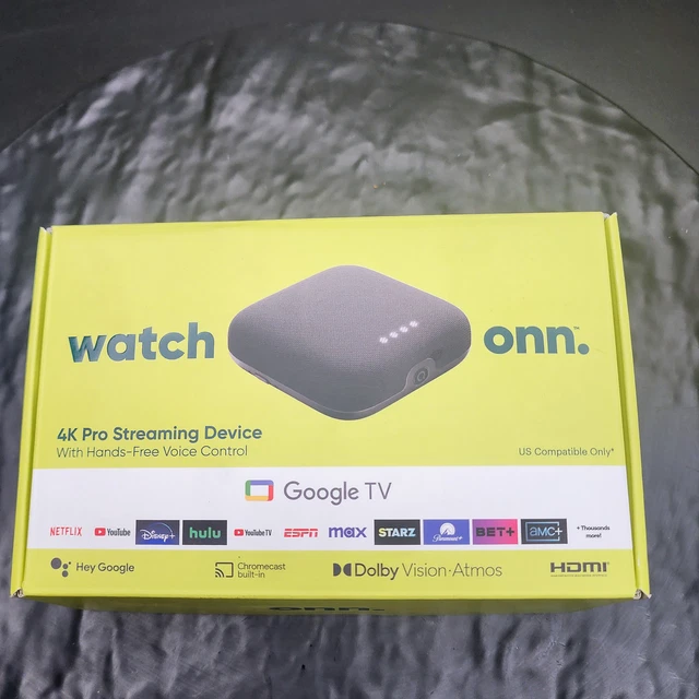 ONN GOOGLE TV 4K Pro Streaming Device w/ Voice Control & Remote 🎮📺 $56. ...