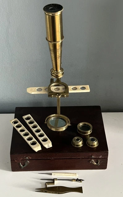 ANTIQUE GEORGIAN CARY Gould Type Microscope. Signed “Cary London” Circa ...