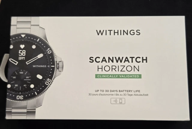 WITHINGS SCANWATCH HORIZON Hybrid Smartwatch Blue Sapphire Crystal. £ ...