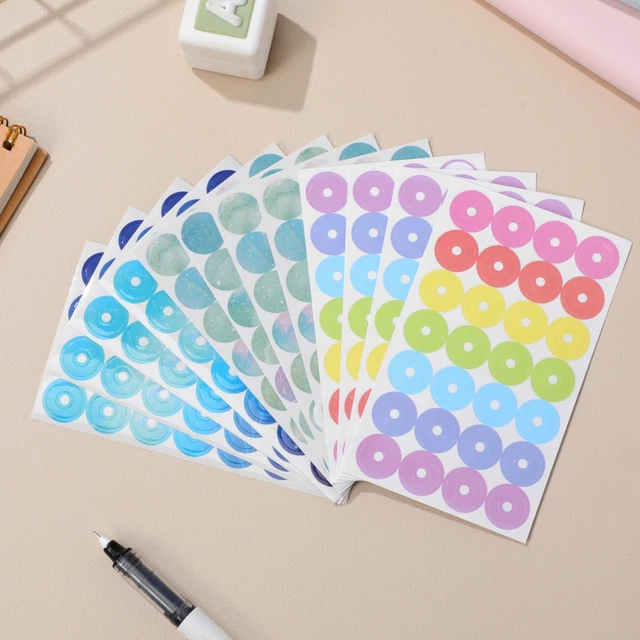 12 SHEETS REINFORCEMENT Sticker Circles Paper Hole Punch Protectors ...