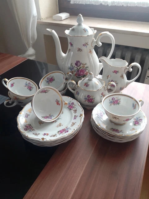 REICHENBACH PORZELLAN KAFFEESERVICE Barock für 6 Personen, DDR EUR 150,00 - PicClick DE