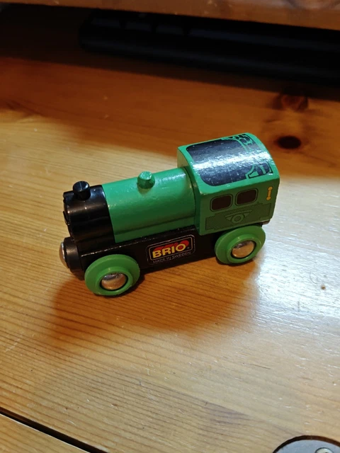 2001 BRIO WOODEN Green Locomotive Steam Engine Train Fits Thomas Wooden ...