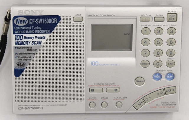 SONY ICF-SW7600GR WORLD Radio Band Receiver Synthesized Tuning 100 ...