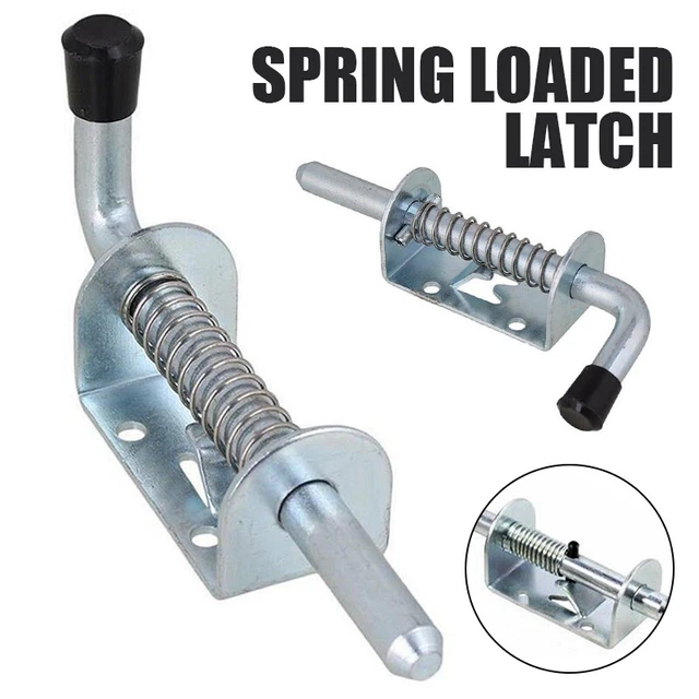 NEW GALVANIZED IRON Barrel Bolt Lock Spring Loaded Latch Door Locking ...
