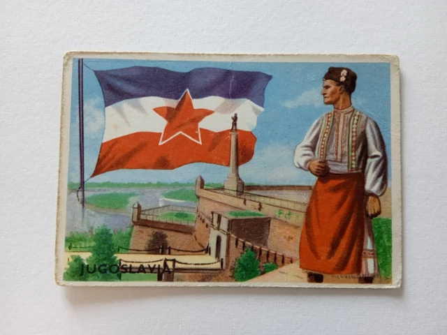 FIGURINA CARTONATA GLI STATI DEL MONDO BANDIERE SIDAM 1960 JUGOSLAVIA n ...