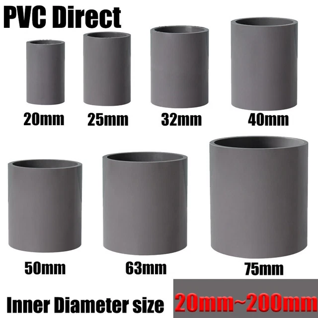 PVC DIRECT PIPE Fitting Straight Joint Water Pipe Socket Coupling 20 ...