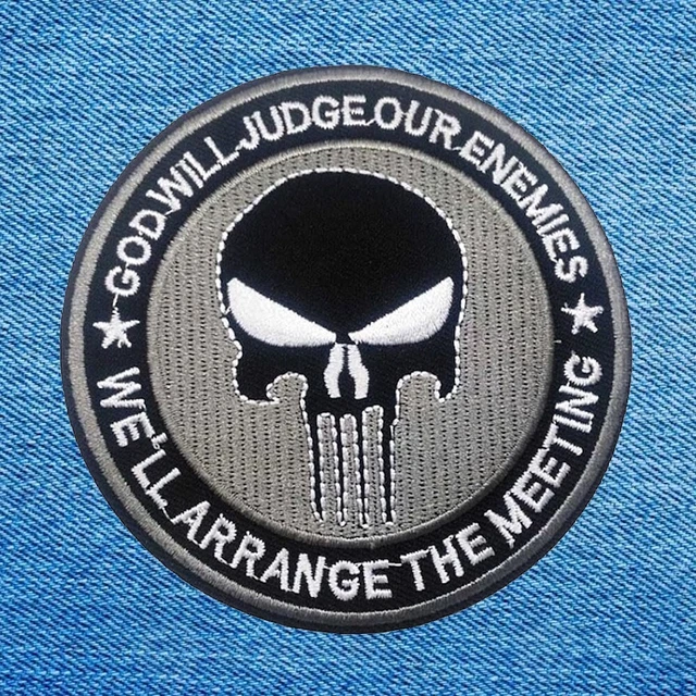PATCH ÉCUSSON THERMOCOLLANT - The Punisher Frank Castle Tête de mort ...