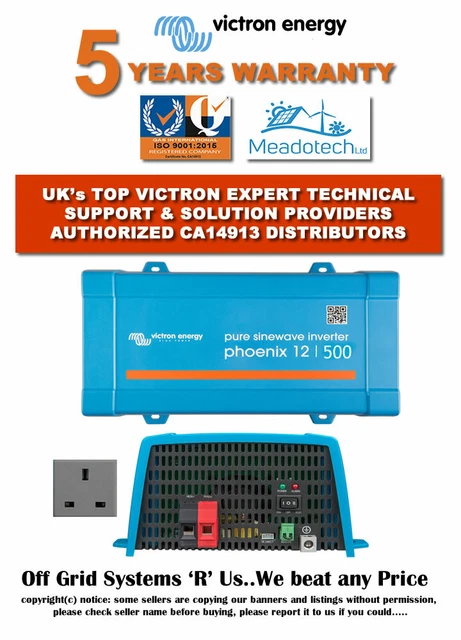 VICTRON INVERTER Phoenix 12V 500VA VE Direct PIN121501400 UK Socket ...