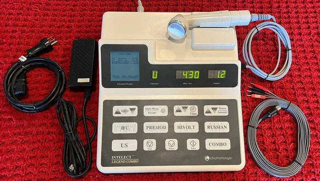 CHATTANOOGA INTELECT LEGEND COMBO 2C Ultrasound/E-Stim -Full Set, Works ...