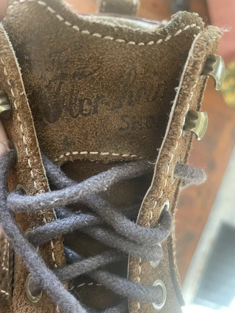 MEN’S LEATHER LACE-UP Boots Size 10.5 Brown Rough Out Florshiem Boots £ ...