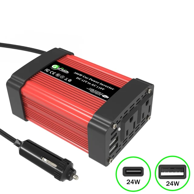 CAR POWER INVERTER 150W 300W DC 12V to AC 220V Adapter with 1 AC Outlet ...