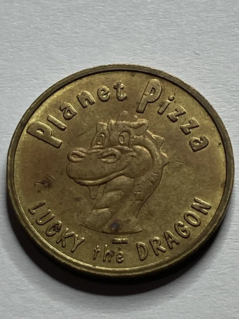 RARE PLANET PIZZA LUCKY THE DRAGON ARCADE TOKEN SANTA CLARITA ...