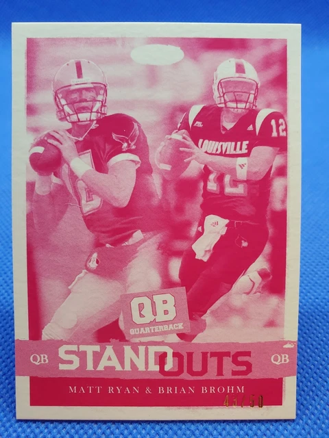 2008 SAGE HIT MATT RYAN Brian Brohm carte #/50 ATLANTA FALCONS ...