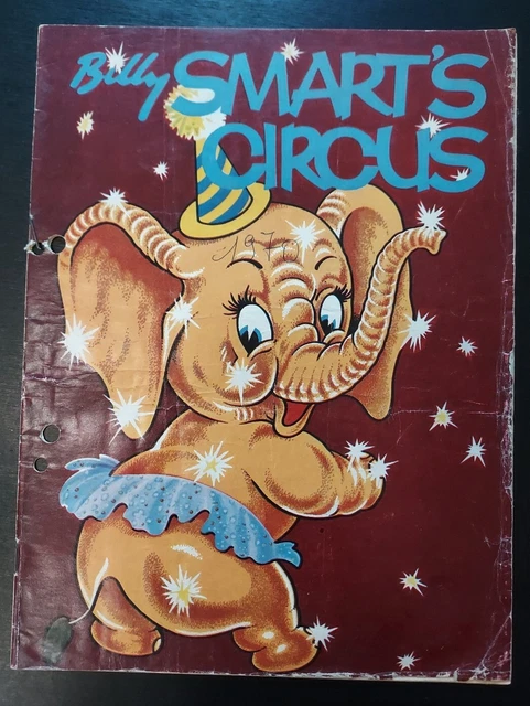 RARE OLD 1970 BILLY SMART'S CIRCUS Program Programme Clown Cirque GREAT ...