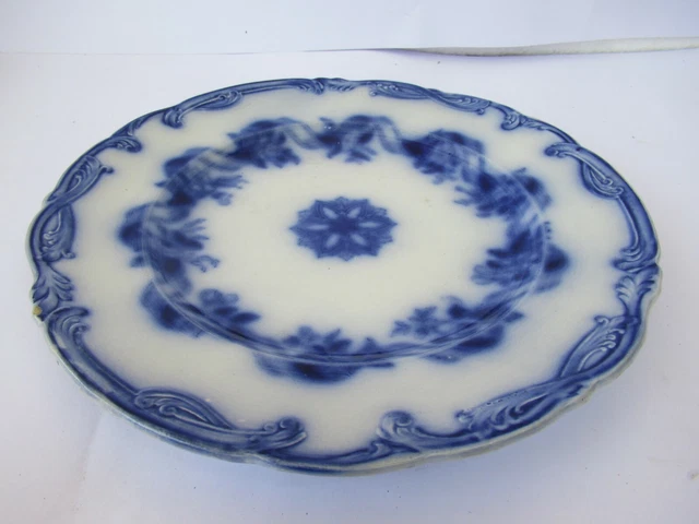 VINTAGE FLOW BLUE Plate Cambridge Pattern Alfred Meakin England Dessert ...