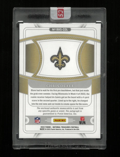 2022 PANINI NATIONAL Treasures Chris Olave Rookie NFL Shield Patch Auto ...