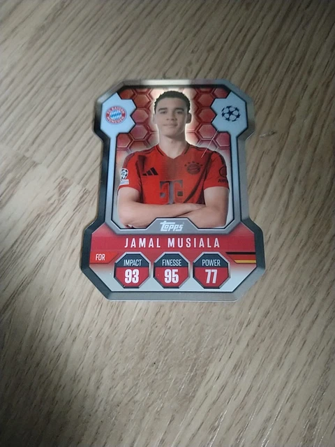 TOPPS MATCH ATTAX 2024/25 Jamal Musiala Chrome Shield Card #SH10 £2.99 ...