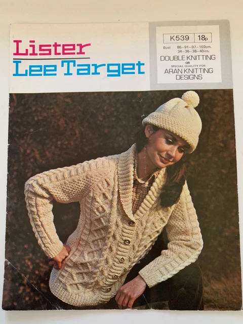LISTER LEE K539 Lady’s Aran Jacket & Cap Vintage Knitting Pattern. Used ...