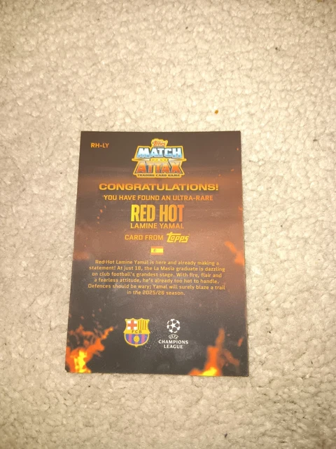 TOPPS MATCH ATTAX 2025/26 Lamine Yamal Red Hot Ultra Rare Card EUR 45 ...