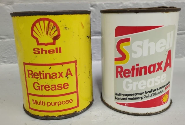 2 VINTAGE SHELL Retinax A Multipurpose Grease Cans £39.99 - PicClick UK