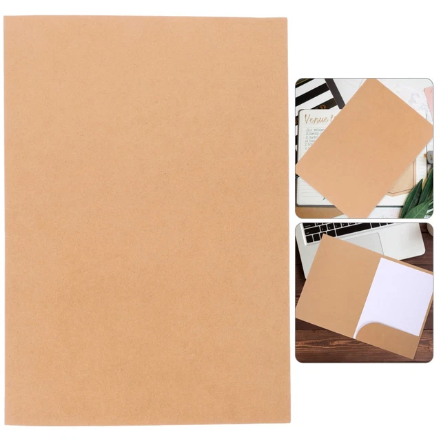 10PCS A4 SIMPLE File Folder Kraft Paper Folder Single Slot Document ...
