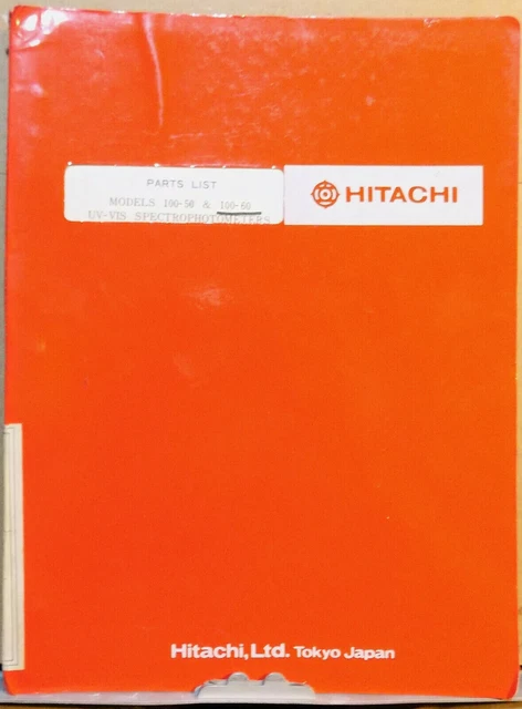HITACHI MODEL 100-50 & 100-60 UV-VIS SPECTROPHOYOMETERS Parts List ...