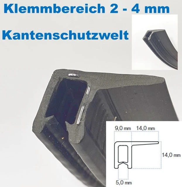 KANTENSCHUTZ DICHTUNGSPROFIL FAHNENDICHTUNG Fahne PVC Blech Einlage ...
