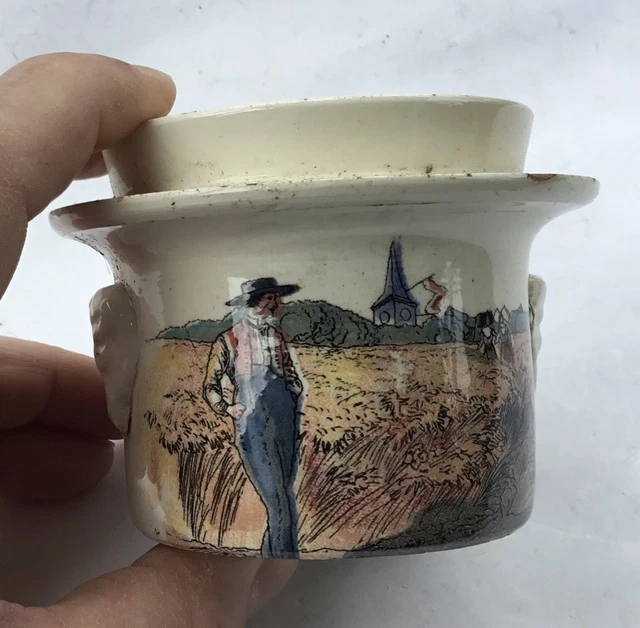 ANCIEN POT DE Terrine Obernai Faïenceries Sarguemines Simplex France 12 ...