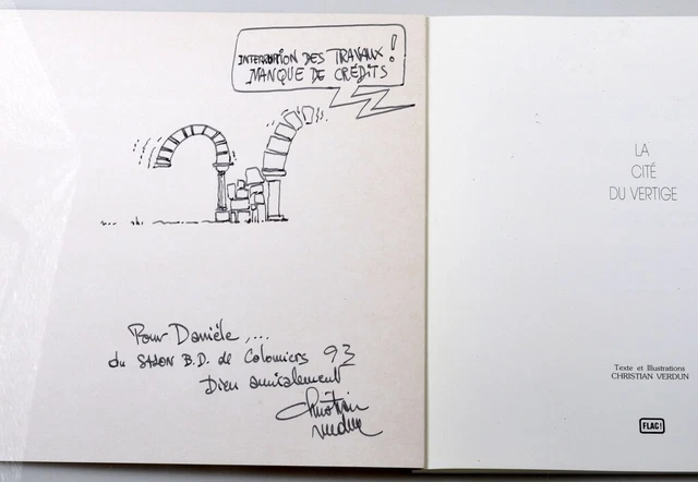 LA CITÉ DU vertige, Christian Verdun, dédicace + dessin original EUR 50 ...