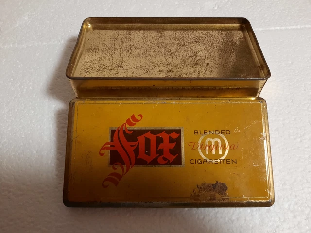 BLECHDOSE TABAK ZIGARETTE Fox blended Virginia Manoli 48er /13,5x7,5x3 ...