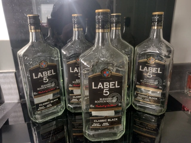 FIVE LABEL 5 Empty Whisky Bottles 100cl £10.00 - PicClick UK