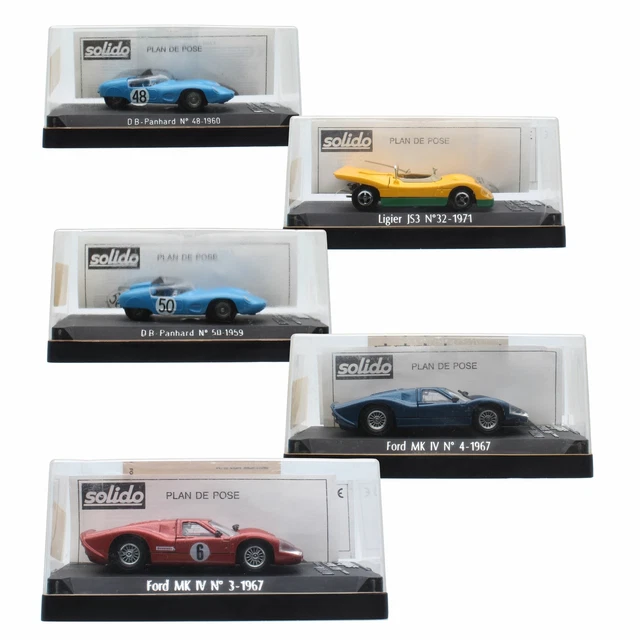SOLIDO RETRO LE Mans 1/43 DB-Panhard 1959 60 Ford MK IV 1967 Ligier JS3 ...