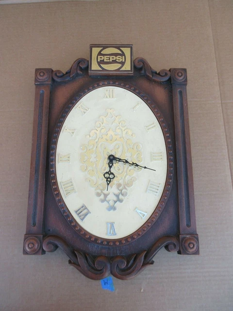 VINTAGE PEPSI HANGING Wall Clock Sign Advertisement W $231.19 - PicClick AU