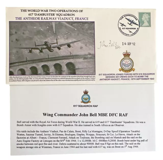 WW2 RAF DAMBUSTER 617 Squadron Pilot Dfc Viaduct Raid Personally Signed ...