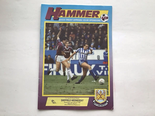 5 X WEST Ham United v Sheffield Wednesday Home & Away Programmes 1980’s ...