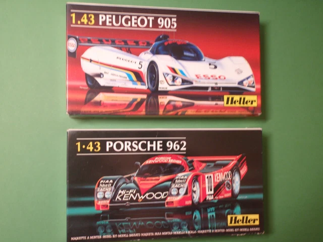 HELLER 1/43 PORSCHE 962 LE MANS 1989 + PEUGEOT 905 LE MANS 1991 wie ...