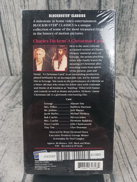 CHARLES DICKENS: CHRISTMAS Carol (VHS, 1994, Blockbuster Classics ...