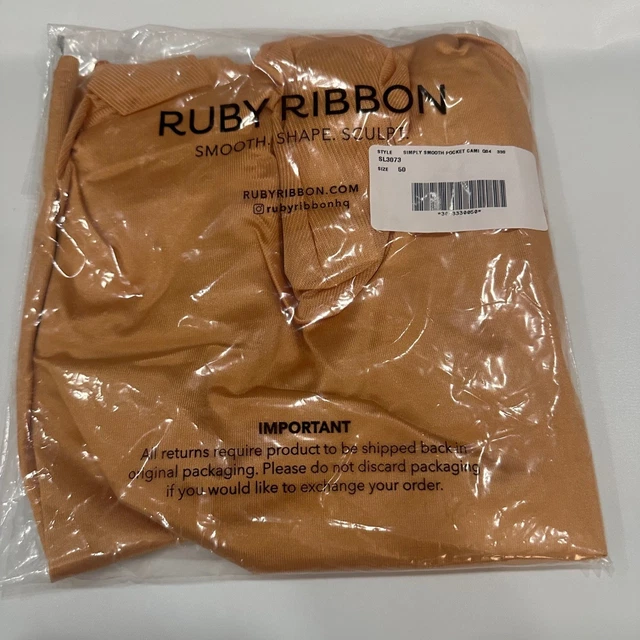NWT RUBY RIBBON Simply Smooth Pocket Cami SL3073 Gold Umber Size 50 £49 ...