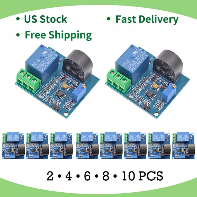 2/4/6/8/10X 12V RELAY AC Current Detection Sensor Module Over Current ...
