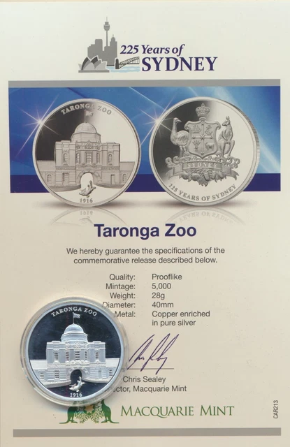 AUSTRALIA: 2013 225 Years of Sydney, Taronga Zoo 1916, silvered ...